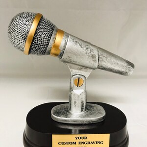 Microphone Music Trophy/award - Etsy