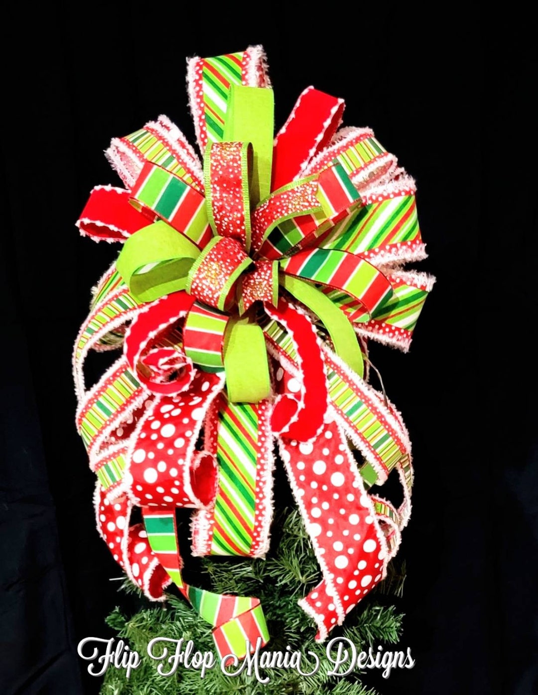 RED Christmas Bow, Whimsical Christmas Decor, Red Velvet Tree Topper ...