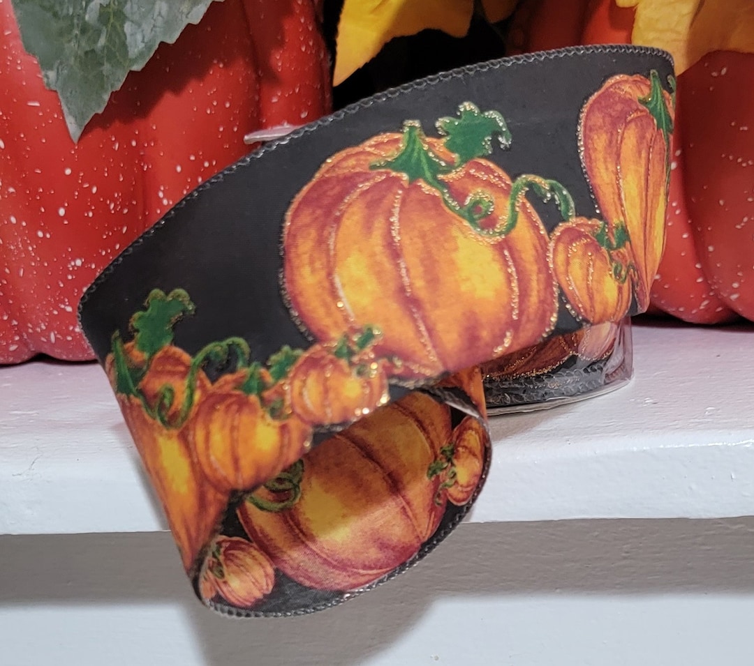 2.5 Inch, Fall, Wired Ribbon, Fall and Autumn Ribbon, Pumpkin Ribbon ...