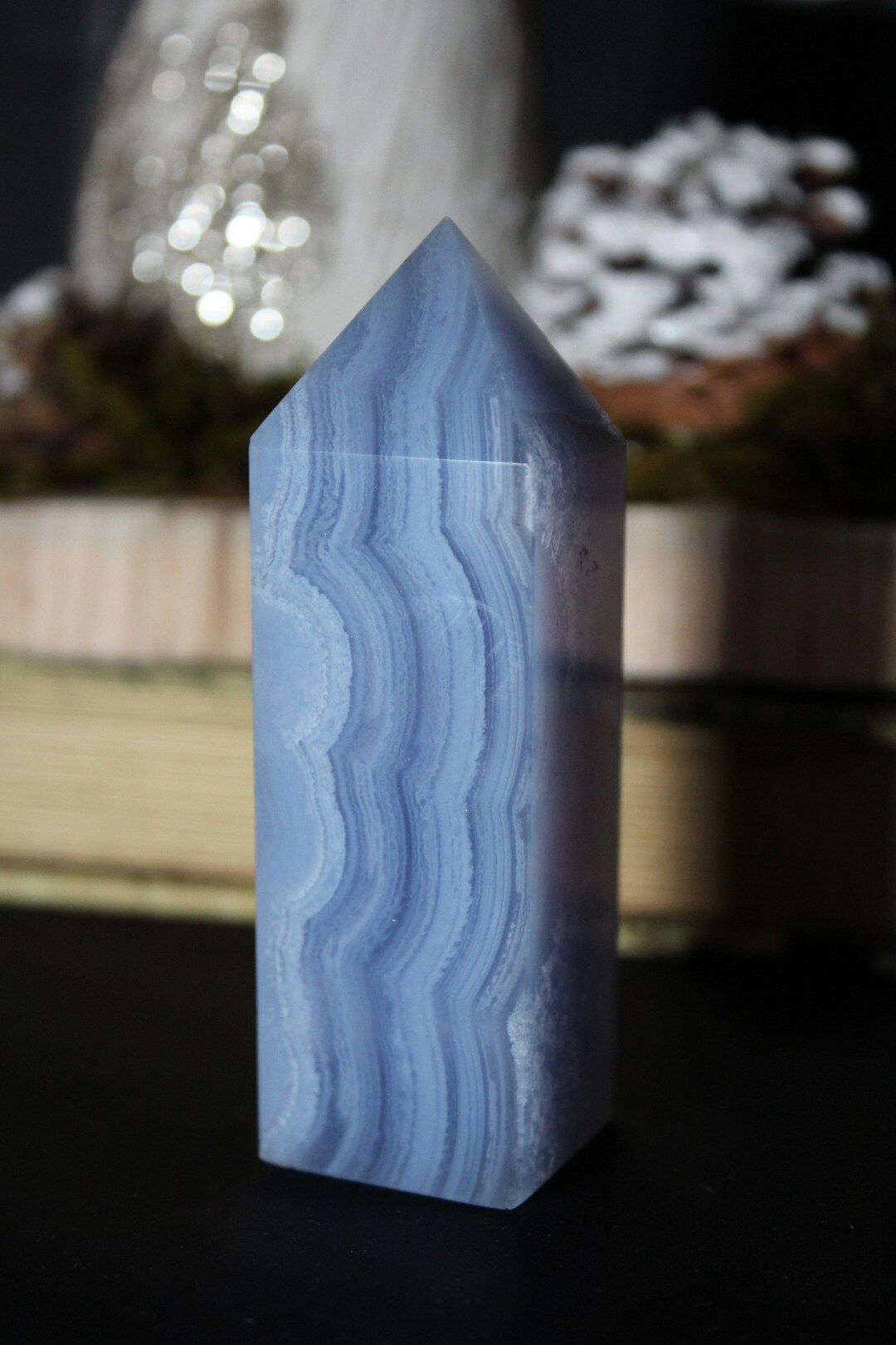 Blue Lace Agate Tower Symbol of Serenity and Freedom Communication 107 ...