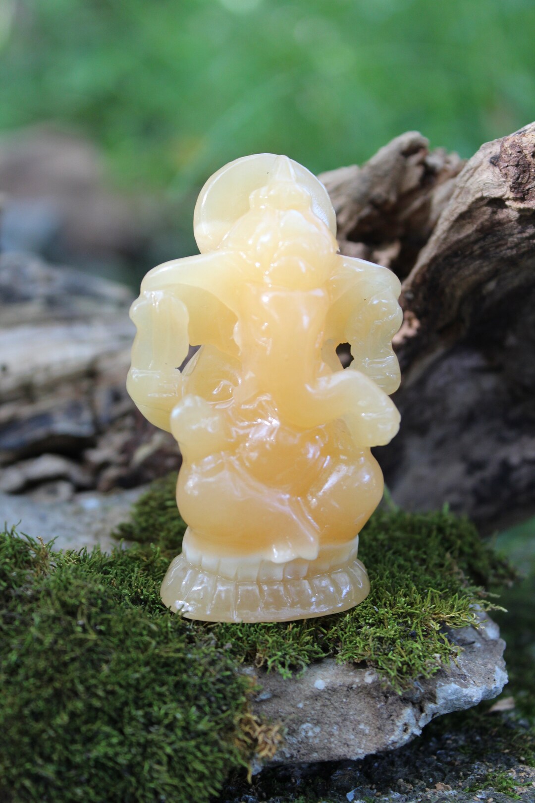 Orange Calcite Crystal Ganesha Statue Beautiful Detailed 80 Grams 2 ...