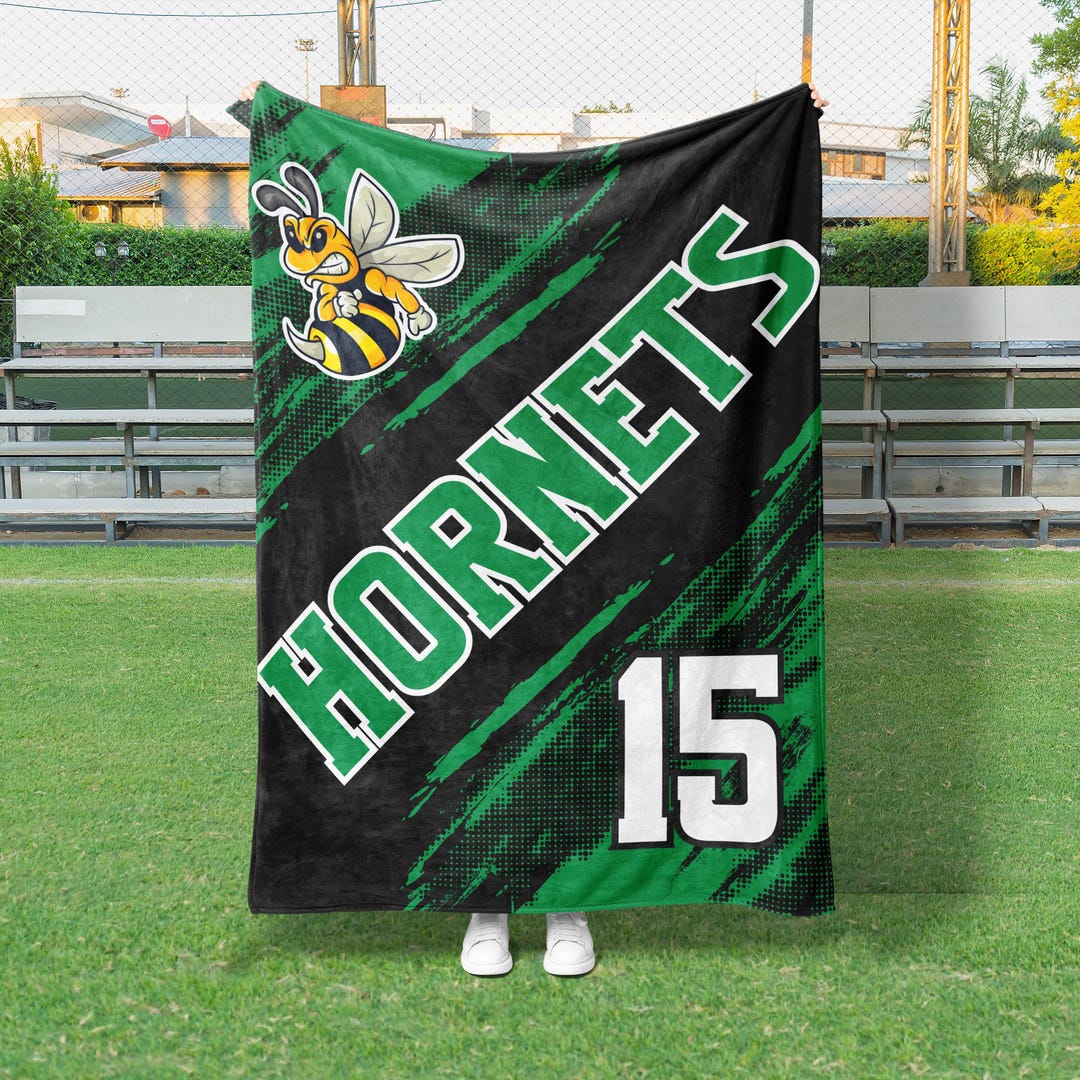 Halftone Split Mascot Custom Sports Blanket, Custom School Blanket ...