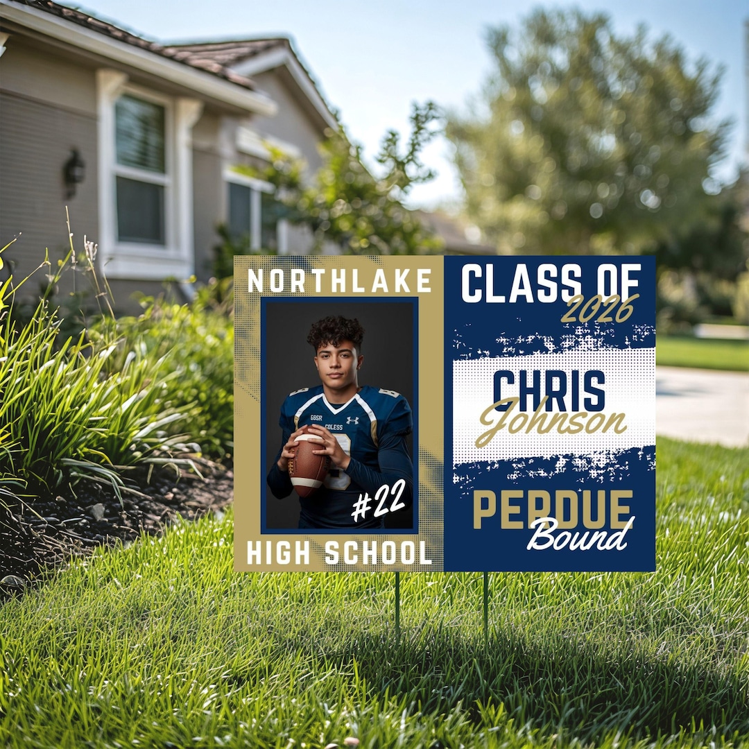 Custom Graduation Yard Sign, Senior Yard Sign 2029, College Bound Sign ...