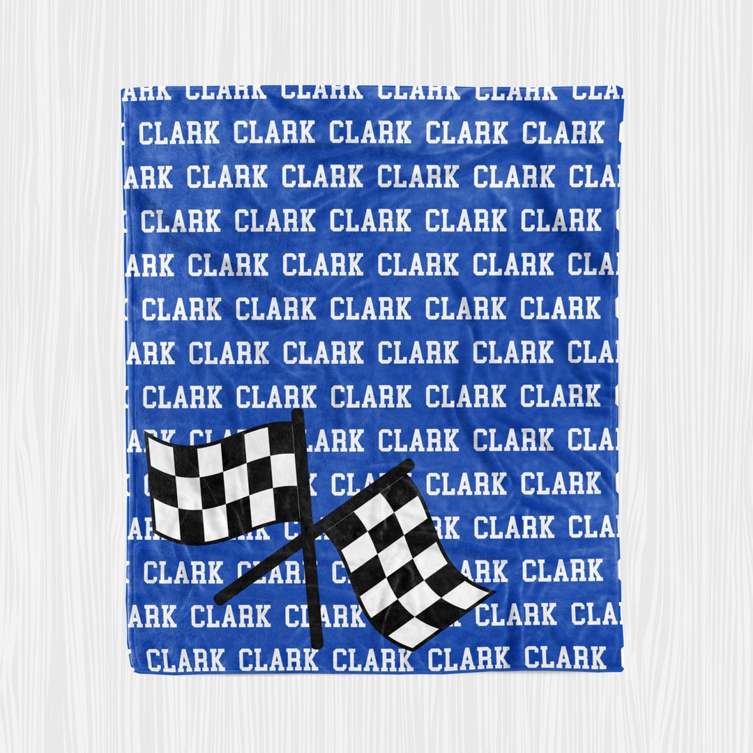 Custom Racing Flag Name Repeat Blanket, Custom Sport Blanket (MINKY1230 ...