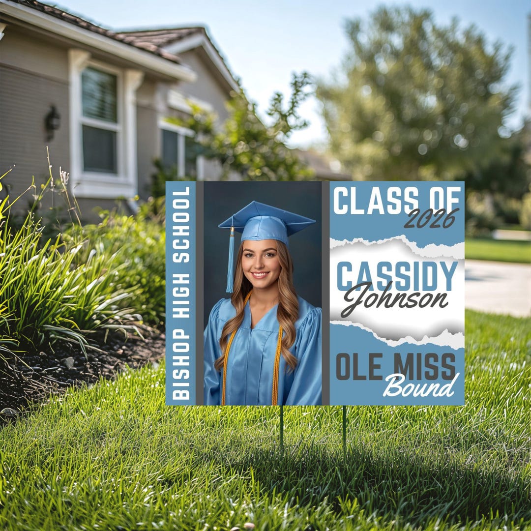 Custom Graduation Yard Sign, Senior Yard Sign 2029, College Bound Sign ...