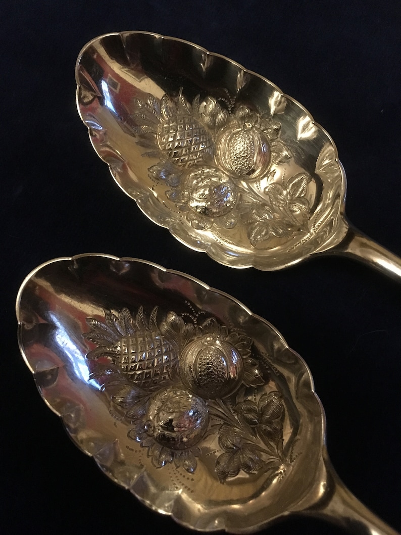 Antique Pair Silver Plate Berry Spoons Thomas Wilkinson and Sons - Etsy