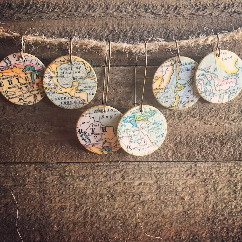 Map Earrings - Etsy