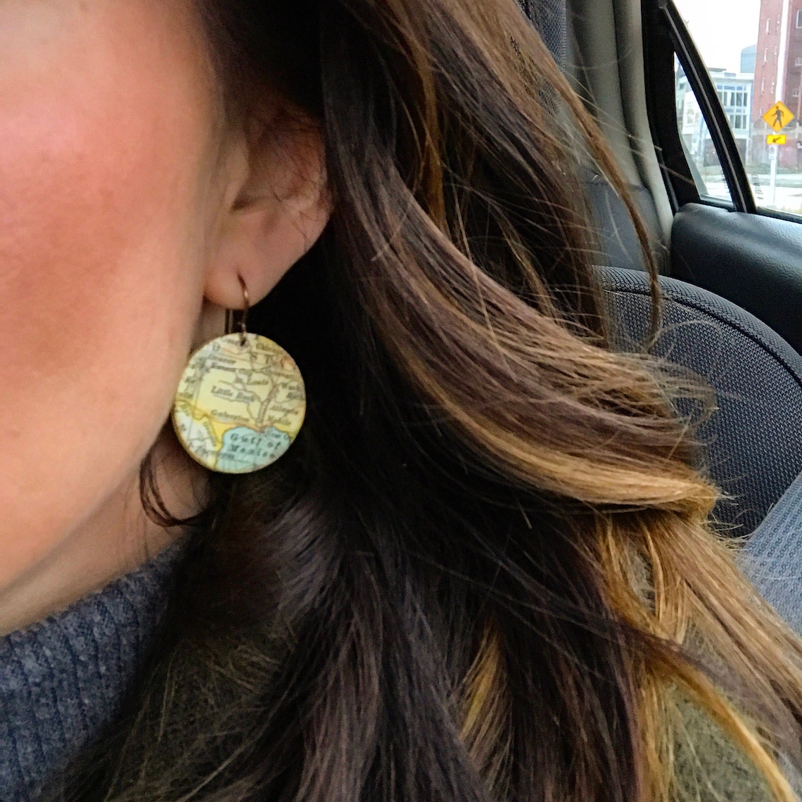 Map Earrings - Etsy