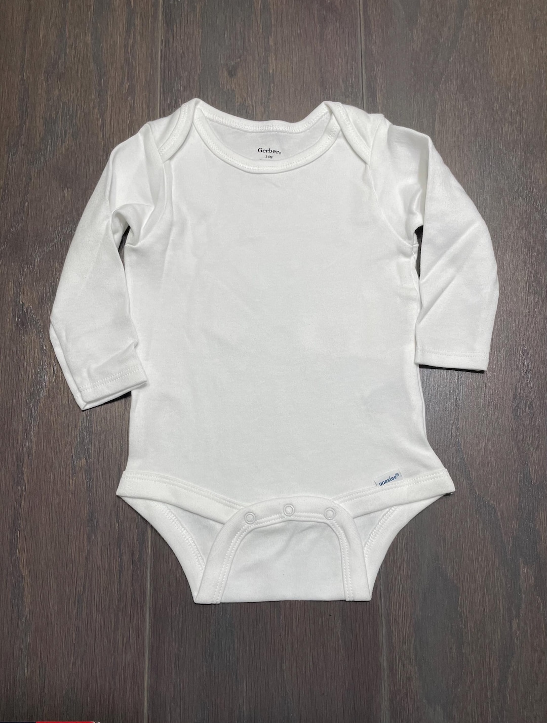 Blank Gerber Long Sleeve Onesie, Iron-on Ready, Blank Onesie, White, 3 ...