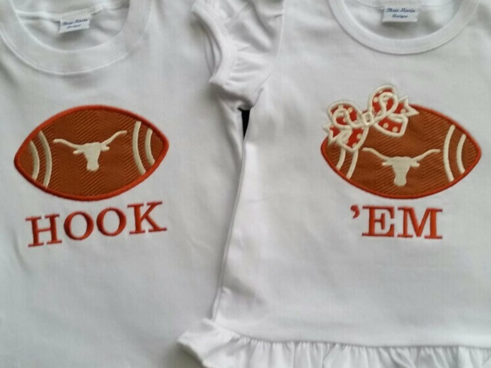 Hook 'em Horns Short Sleeve T-shirt Embroidered With a - Etsy