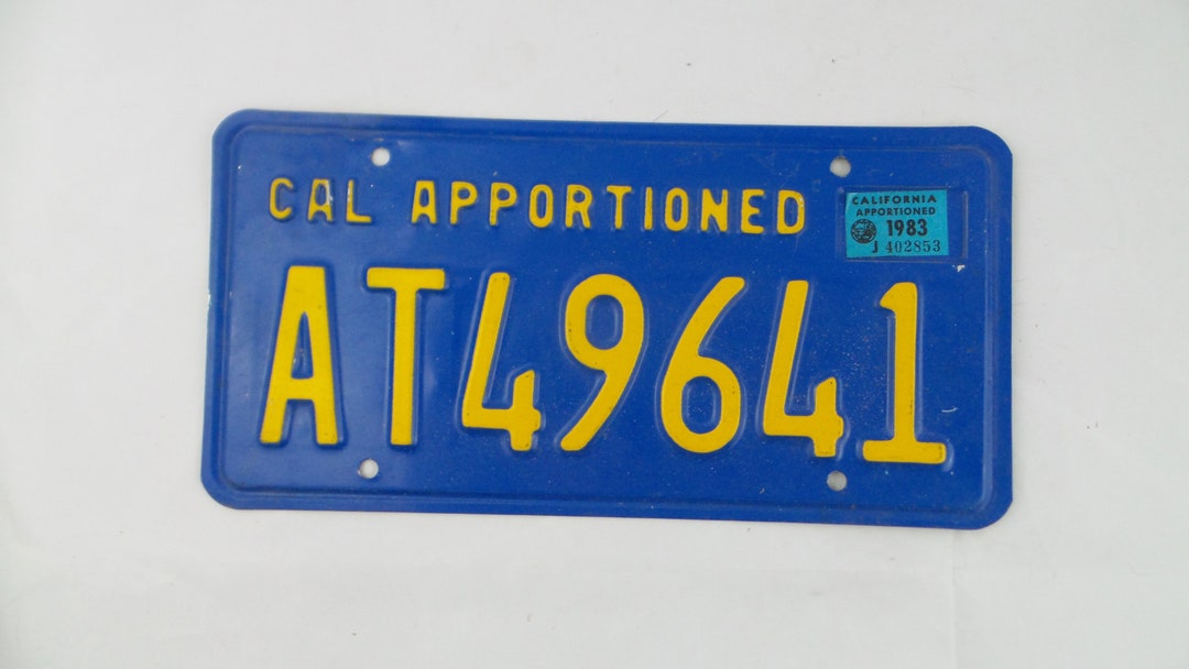 Blue apportioned California License Plate - Etsy