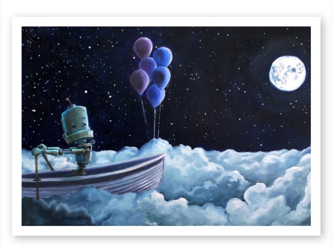 DREAM BOT Robot Print of Painting - Etsy