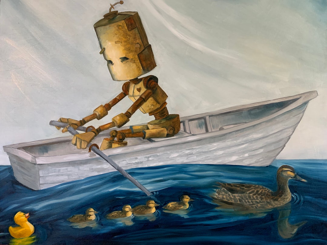 Ducky Bot Robot Painting - Etsy