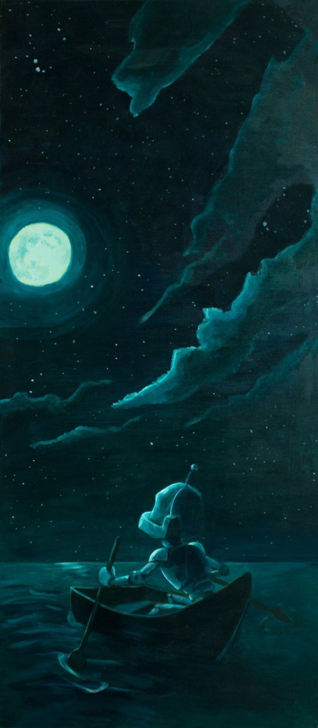 Moon-bot Robot Painting Print - Etsy
