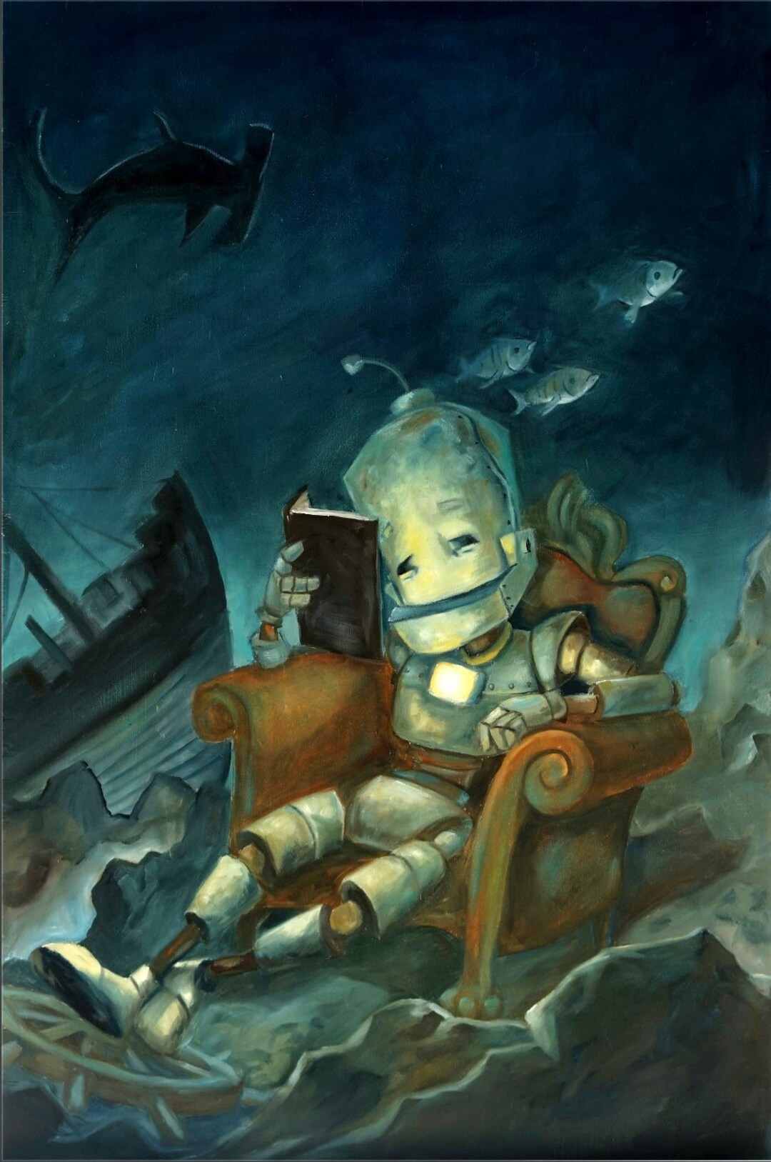 DEEP SEA READER Bot Robot Painting - Etsy