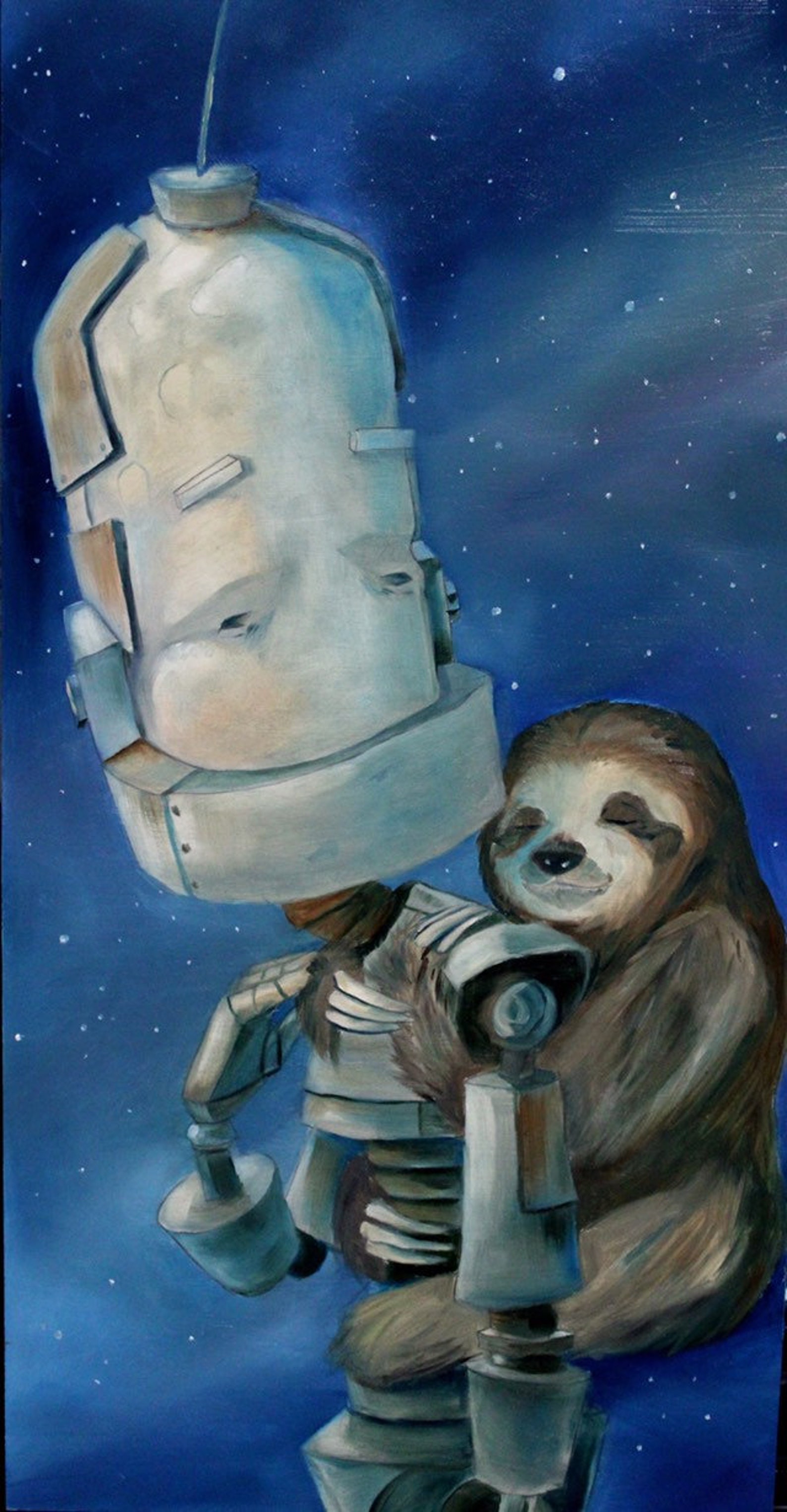 Sleepy Sloth Bot Robot Painting Print - Etsy Canada