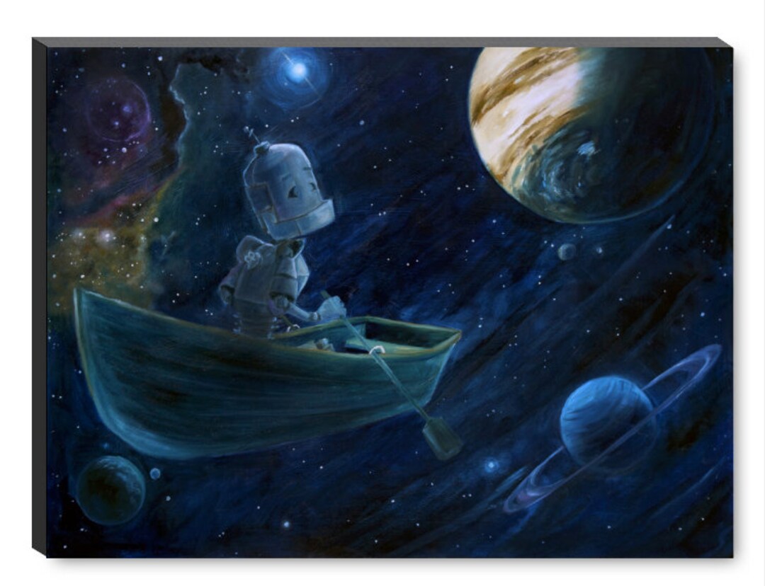 SPACE BOT Robot Painting - Etsy
