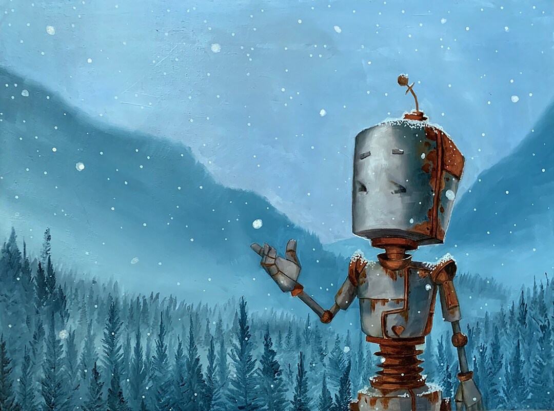 SNOW BOT Robot Print of Painting - Etsy