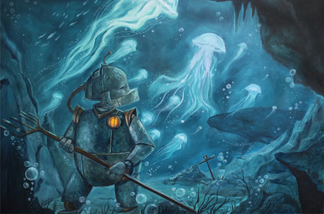 GUARDIAN BOT Robot Print of Painting - Etsy