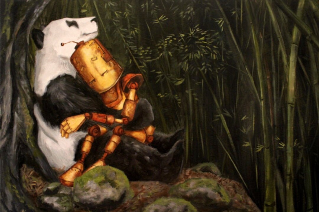 PANDA BOT Print of Painting - Etsy