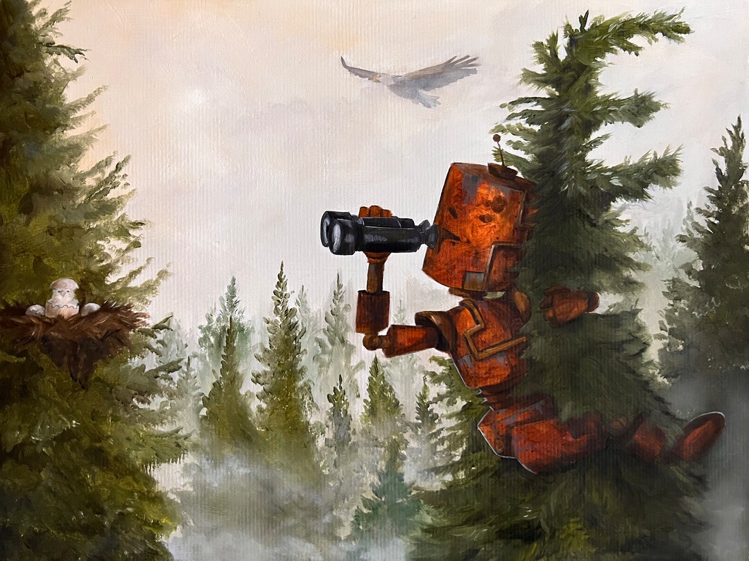 Evergreen Bot Robot Painting - Etsy