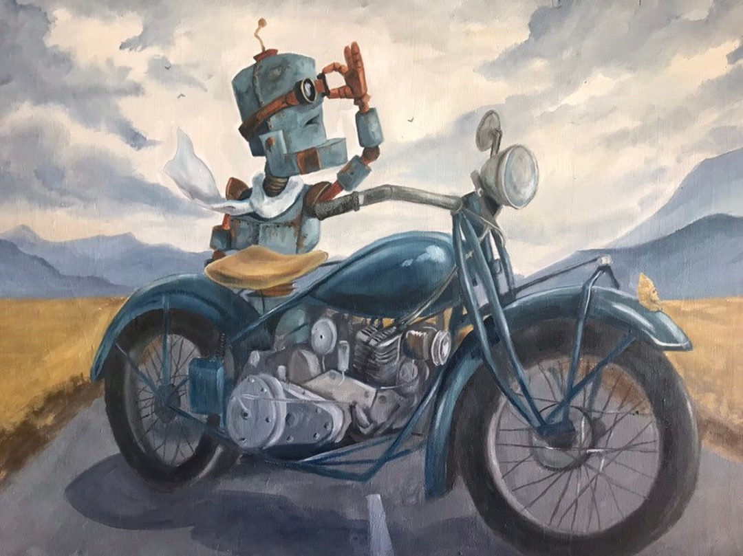 MOTO BOT Robot Painting - Etsy