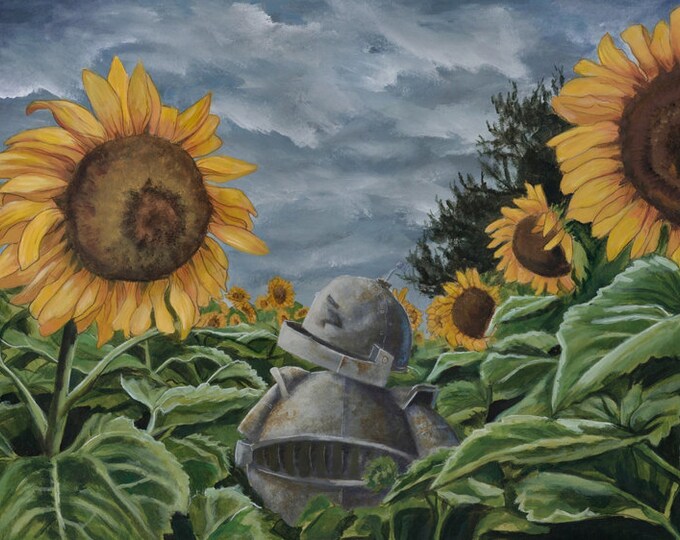 Sunflower Bot Robot Painting Print - Etsy