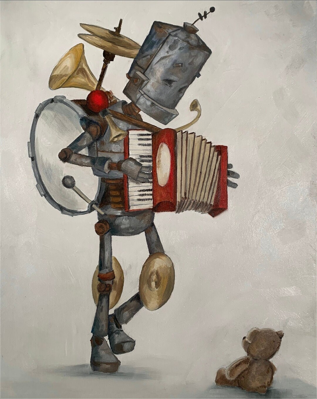 ONE BOT BAND Robot Painting of Print - Etsy