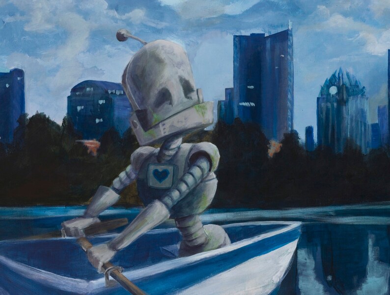 Austin-bot Robot Painting Print - Etsy