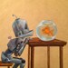 Fish Bowl Bot Robot Painting Print - Etsy