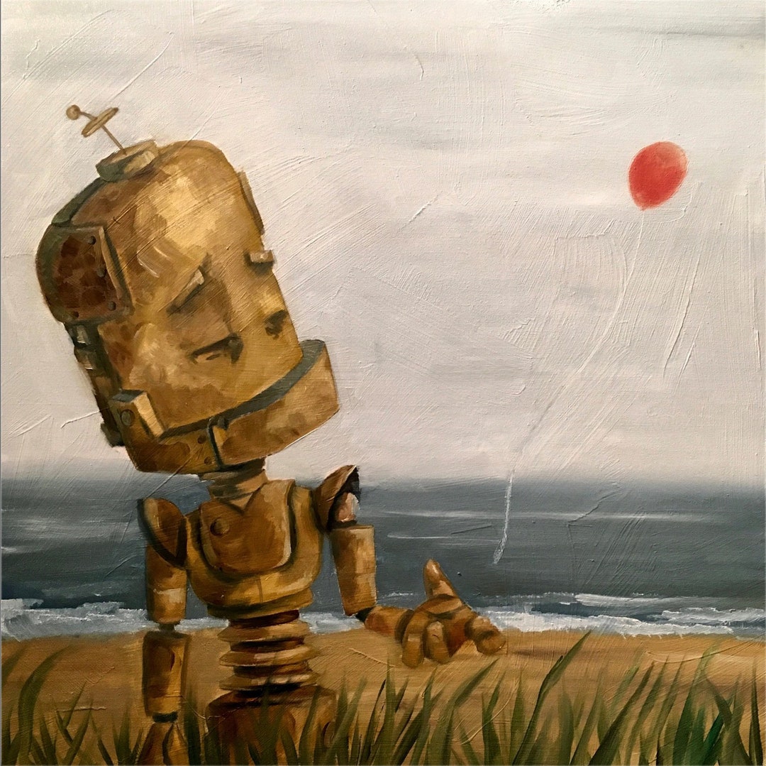 LETTING GO BOT Robot Painting - Etsy