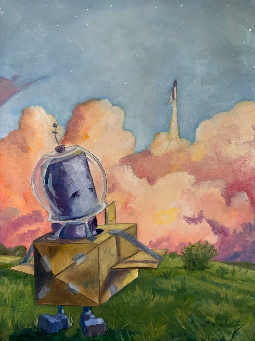 Astronaut Bot Print of Painting - Etsy