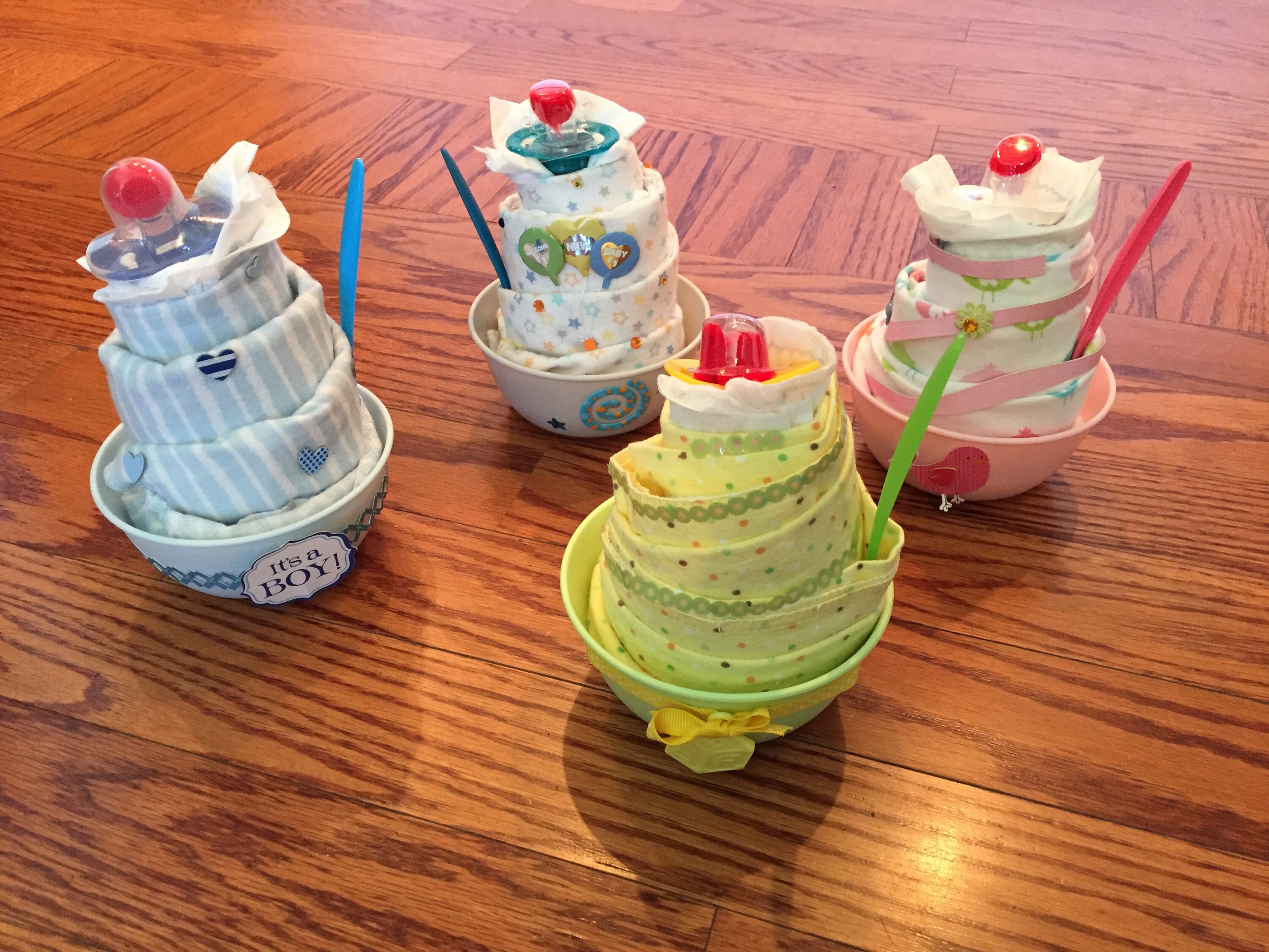 Baby Blanket Ice Cream Sundaes, Diaper Ice Cream Sundae, Baby Shower ...