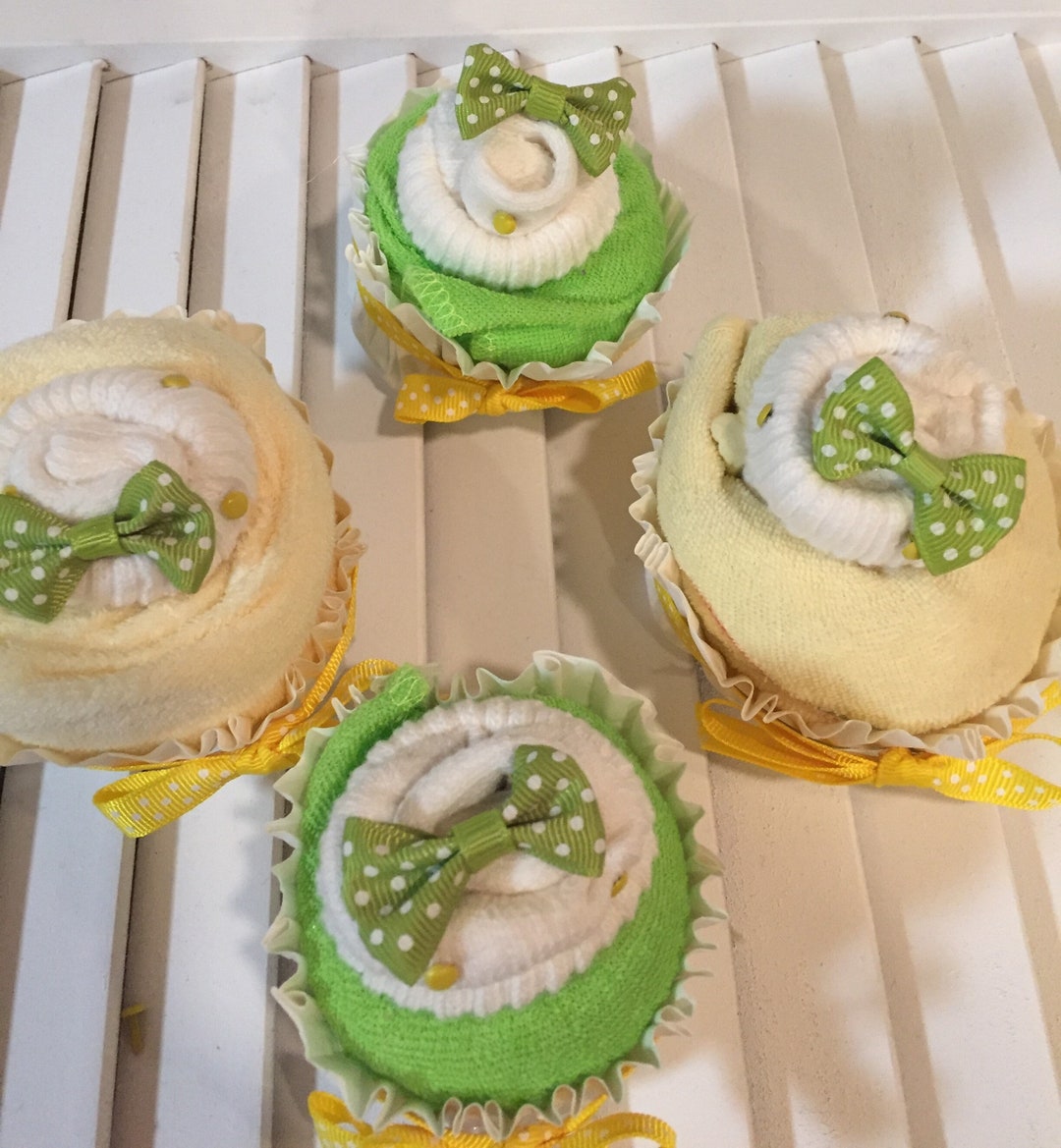 Diaper Cupcakes Boxed Set,burpcloth Diaper Cupcake Set,baby Shower ...