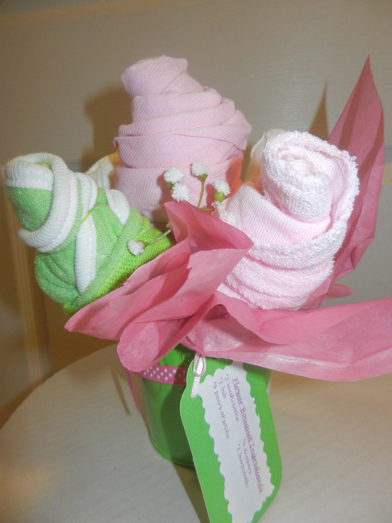 Diaper Flower Bouquetnew Mom Hospital Giftgirl Baby Shower - Etsy