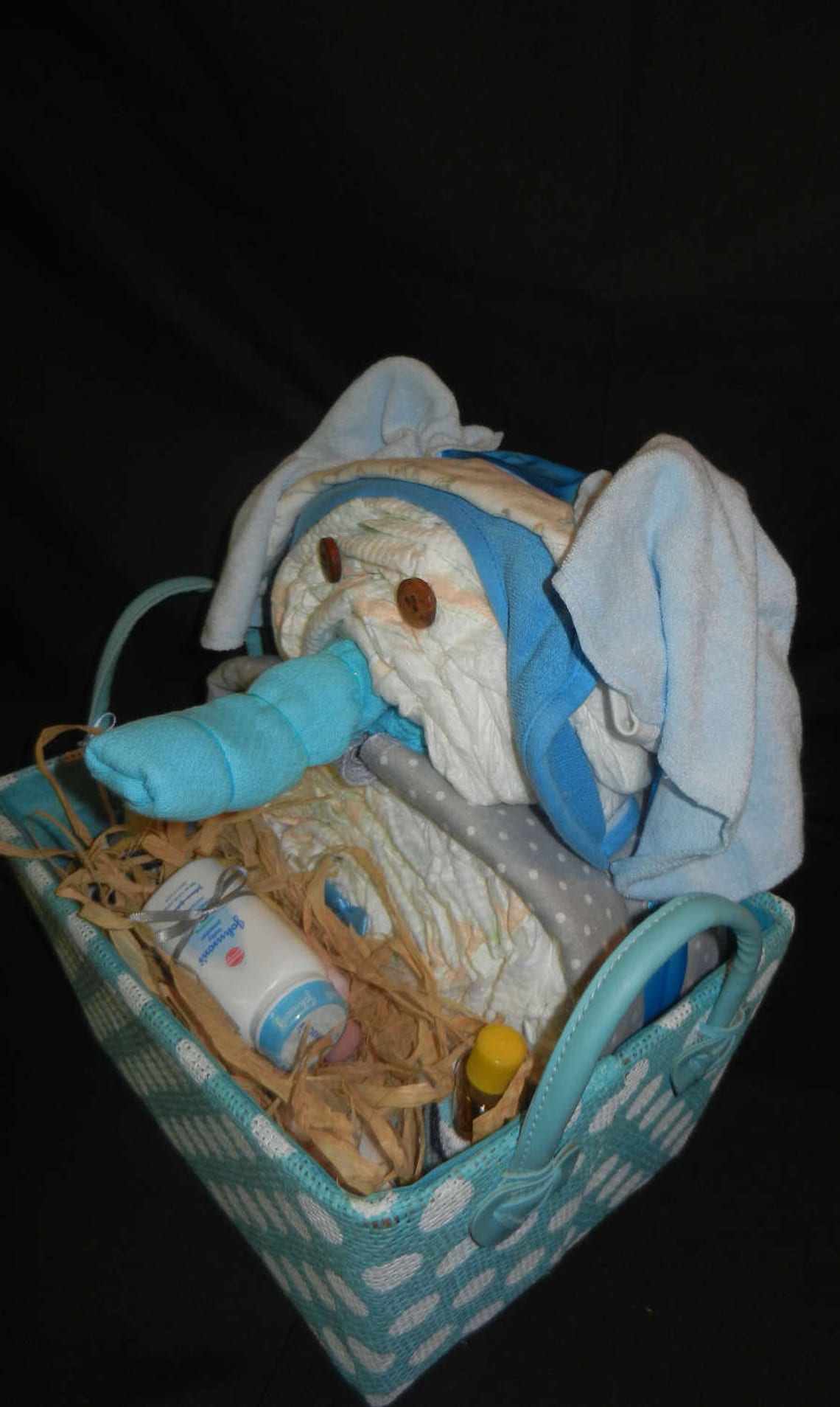 Elephant Shaped Diaper Cakeblue Elephant Baby Giftelephant | Etsy