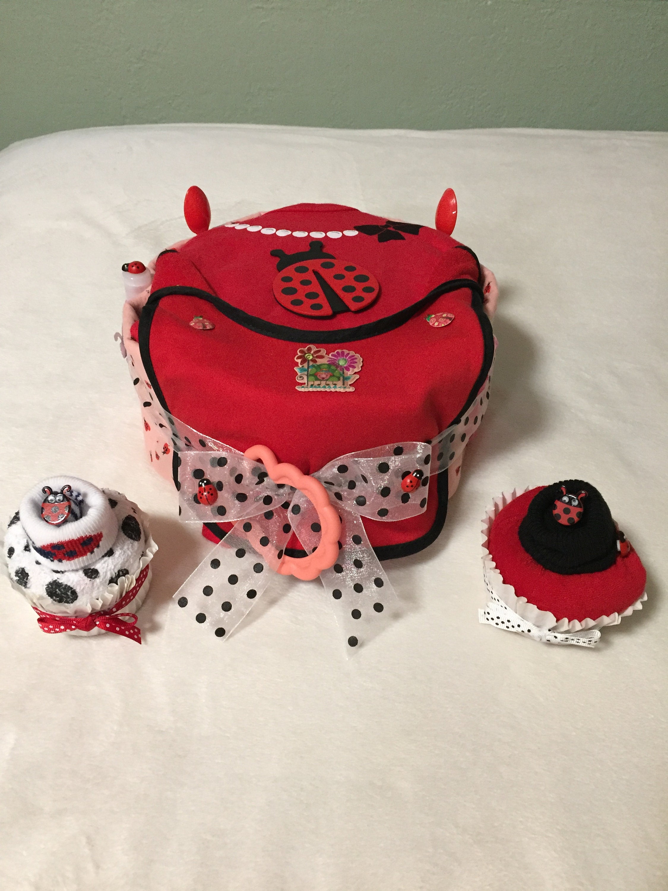 Ladybug Diaper Cake Red&black Baby Theme Bug Baby - Etsy