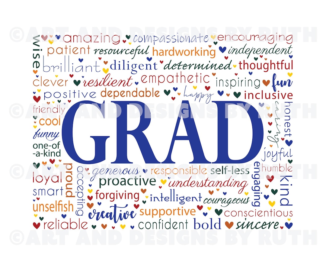 Printable GRAD Wall Art/wall Decor - Add Classmates Signatures - High ...