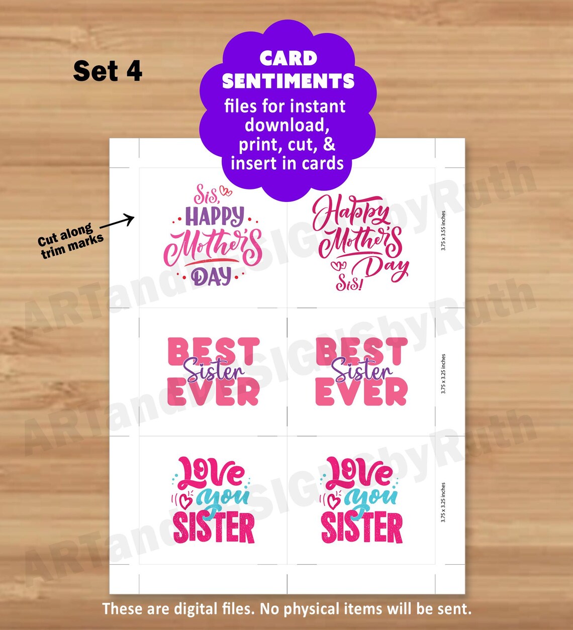 Printable Sentiments for SISTER: Craft Making Verses & Graphics for ...