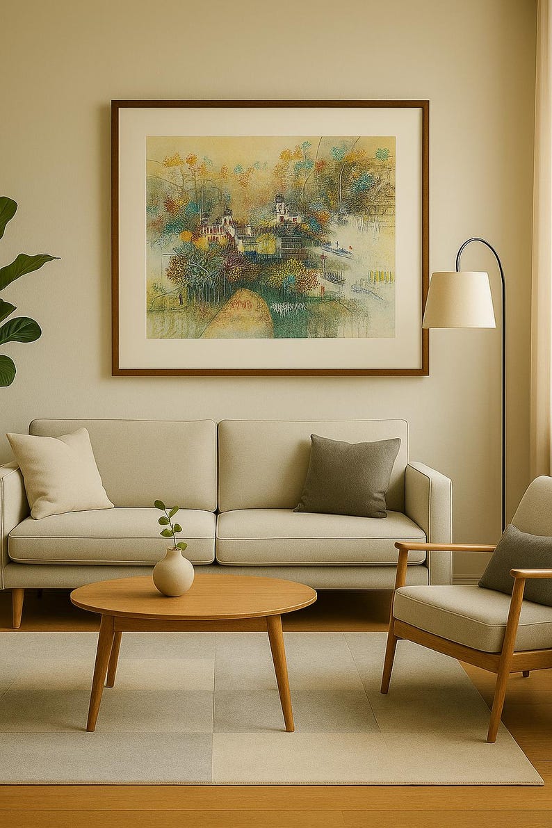 Lithograph Springtime Fine Art by Artist Heshi Yu - Vintage ...