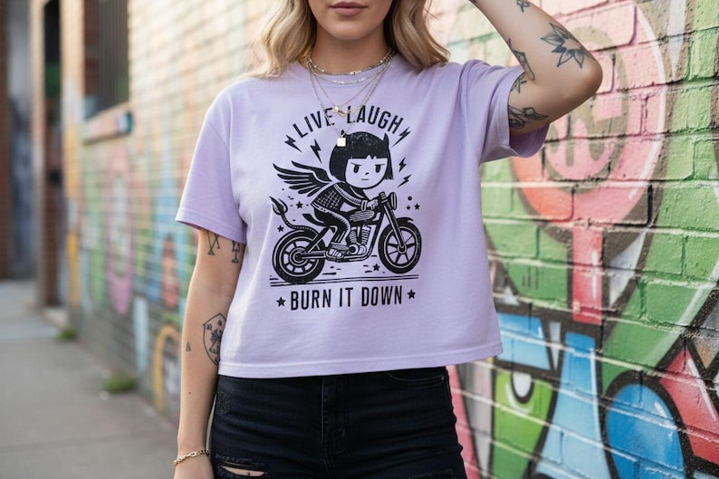 Live, Laugh, Burn It Down Boxy Comfort Colors Tee | Cropped Activist T ...