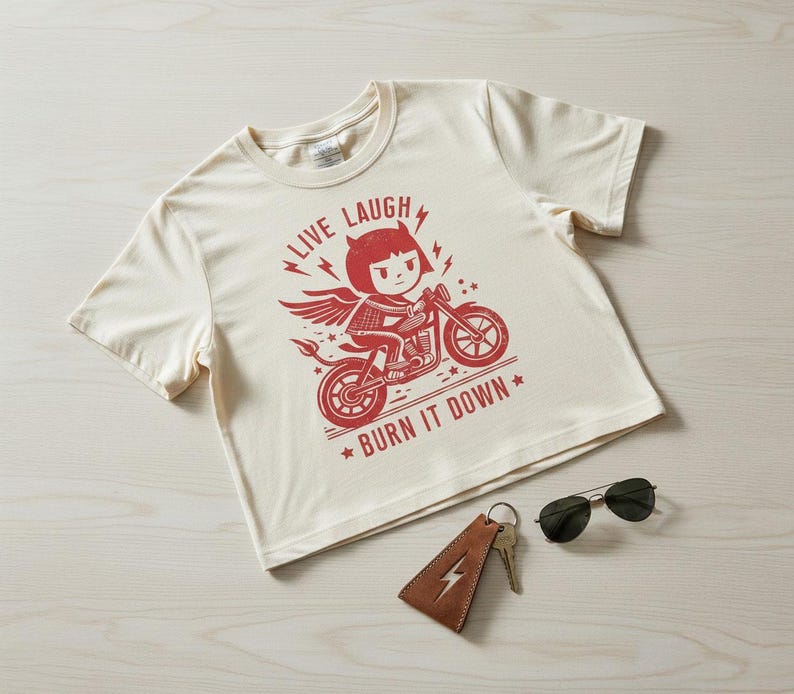 Live, Laugh, Burn It Down Boxy Comfort Colors Tee | Cropped Activist T ...