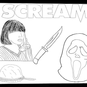 Scream Horror Movie Coloring Page - Etsy