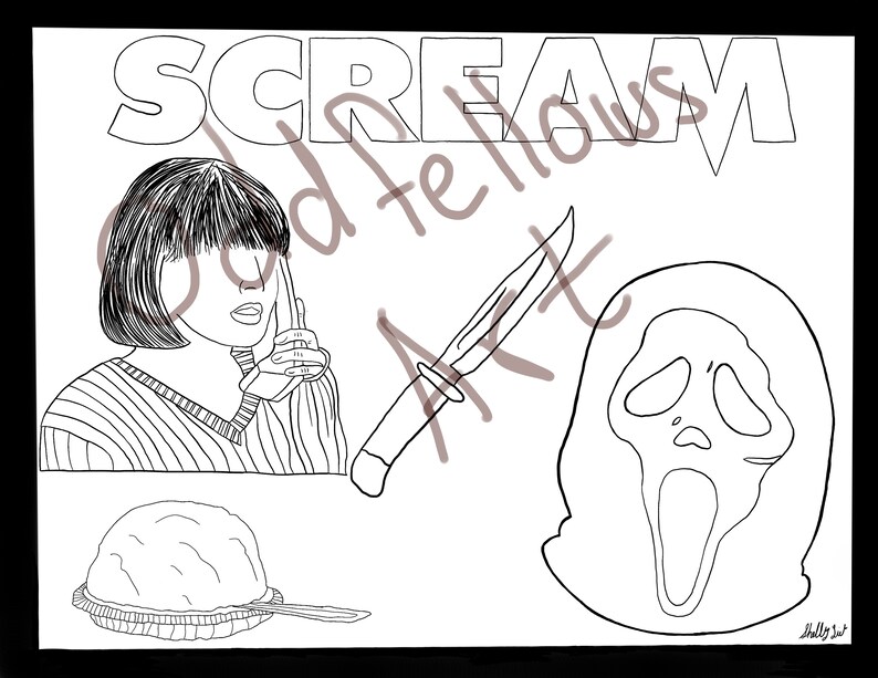 Scream Horror Movie Coloring Page - Etsy