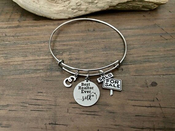 REALTOR Bracelet Best REALTOR Ever Stainless Steel Bangle - Etsy