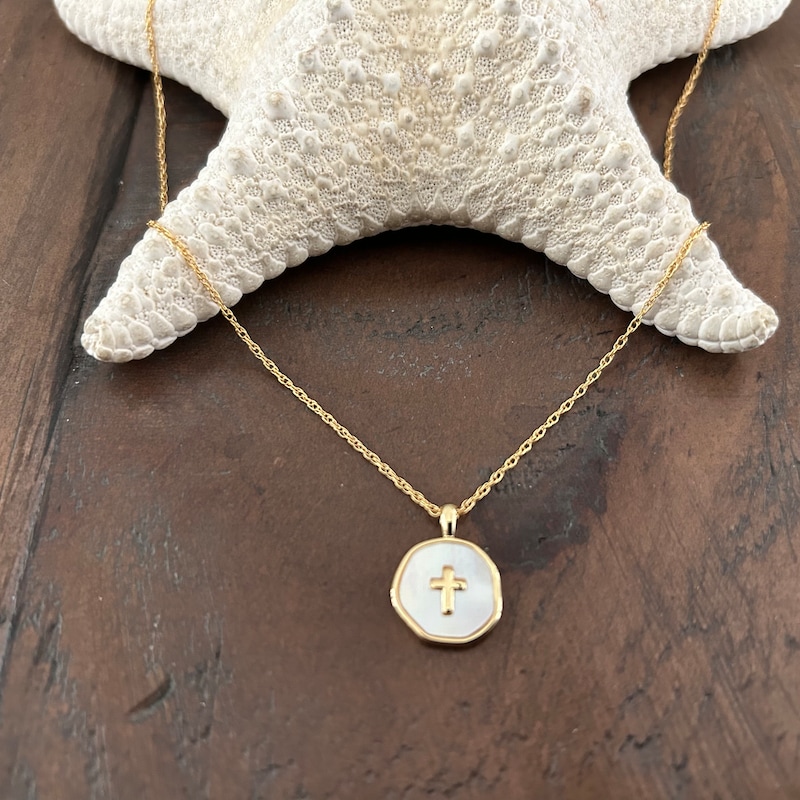 Pearl Cross Necklace - Etsy