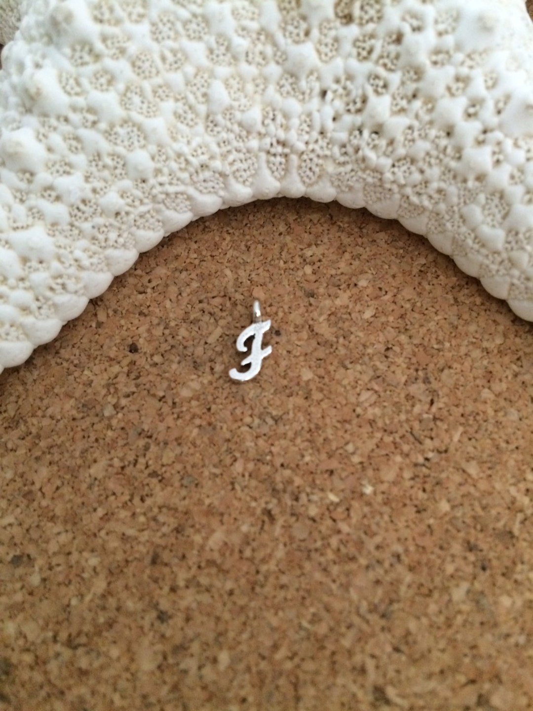 INITIAL F Charm Script LETTER Small Sterling Silver - Etsy France