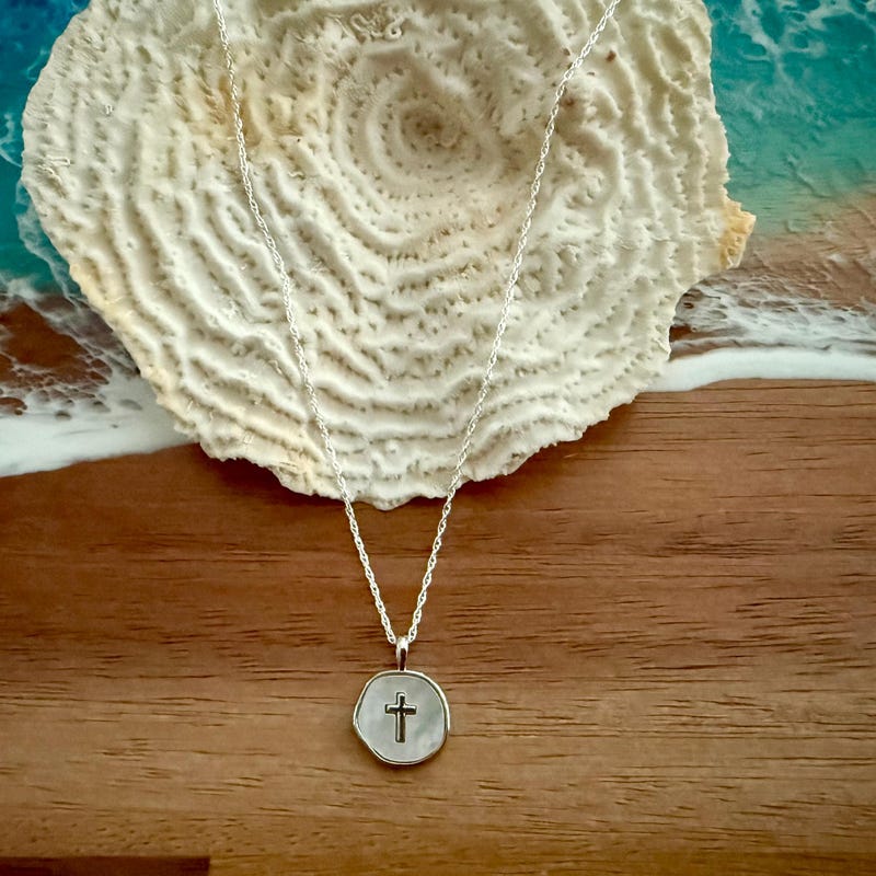 Pearl Cross Necklace - Etsy