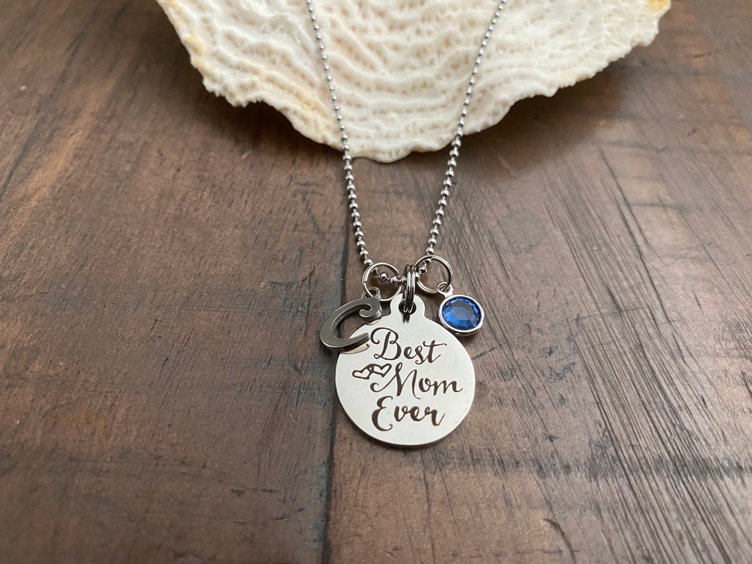 BEST MOM EVER Necklace / Stainless Steel Necklace + Stainless Steel ...