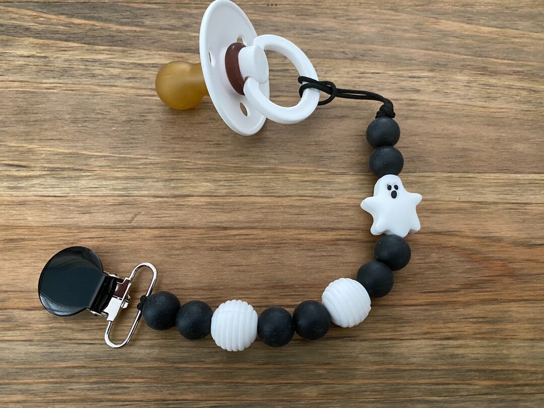 GHOST PACIFIER Clip / Free Shipping / Silicone Ghost & Black-white ...